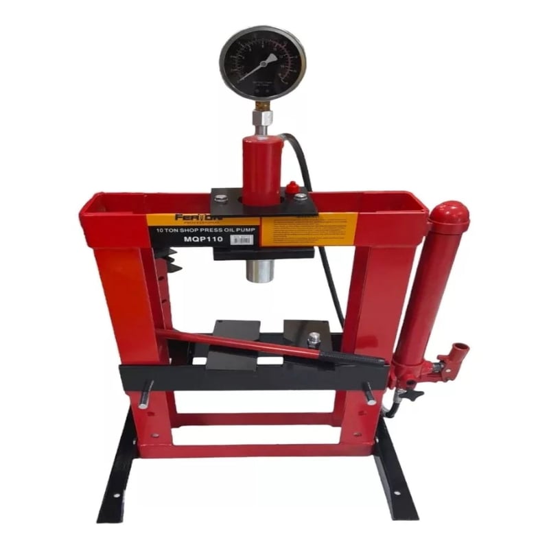 Prensa Hidráulica 10t con Manómetro y Plancha Ajustable Ferton FERTON ...