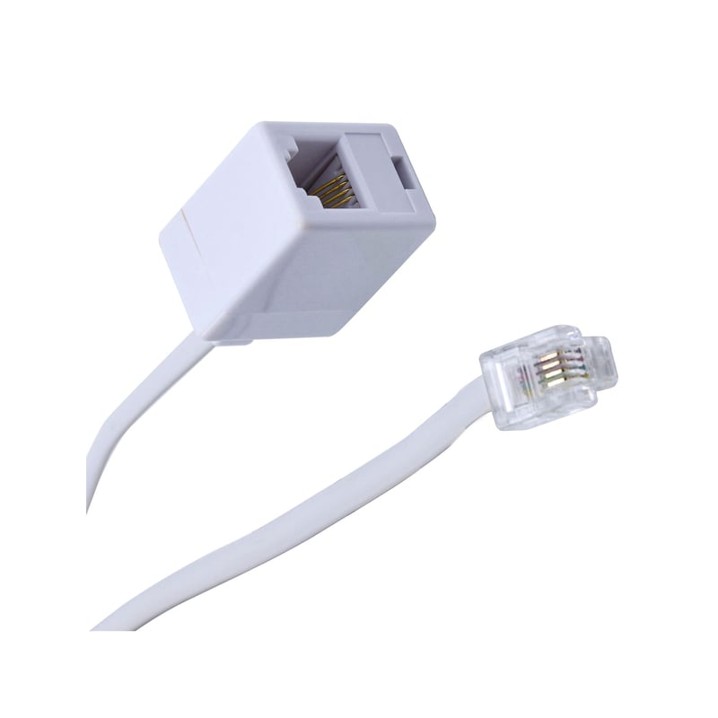 Cable Teléfono 7,6 Metros-25 Ft Blanco Plano Toma Sencilla DAIRU ...