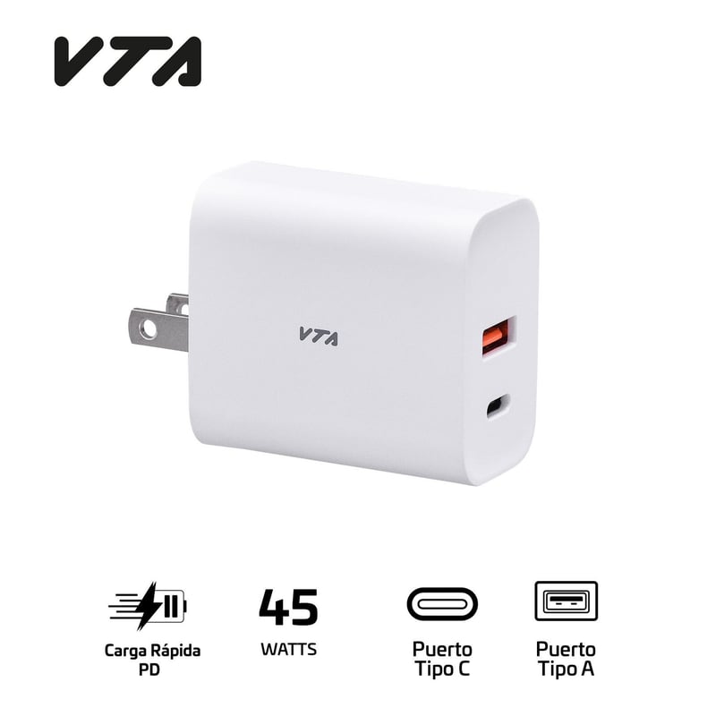 Cargador Carga Ultra Rapida Puerto Tipo C Pd 45W VTA PLUS | falabella.com
