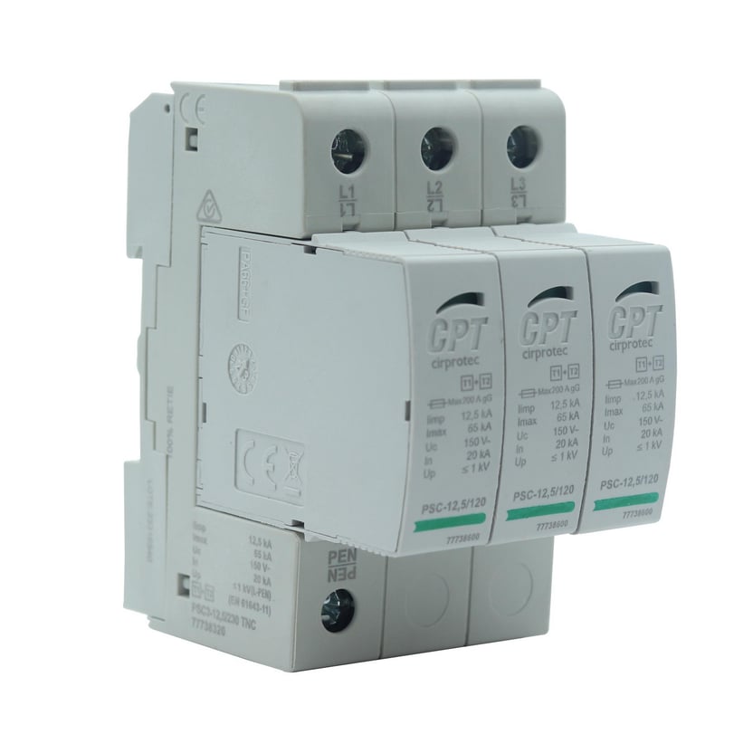 DPS Tipo 1+2 3p 208v 12.5ka Cirprotec Psc3-12.5/230 Tnc - Homecenter.com.co