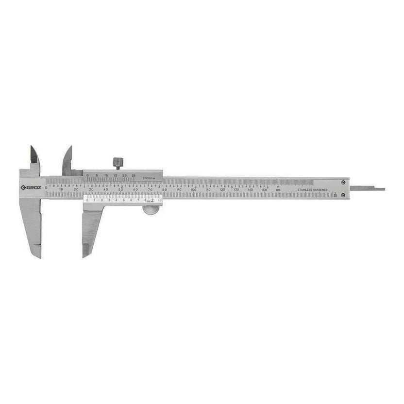 Calibrador Pie de Rey Metálico Milímetros y Pulgadas 0-150 mm Groz ...