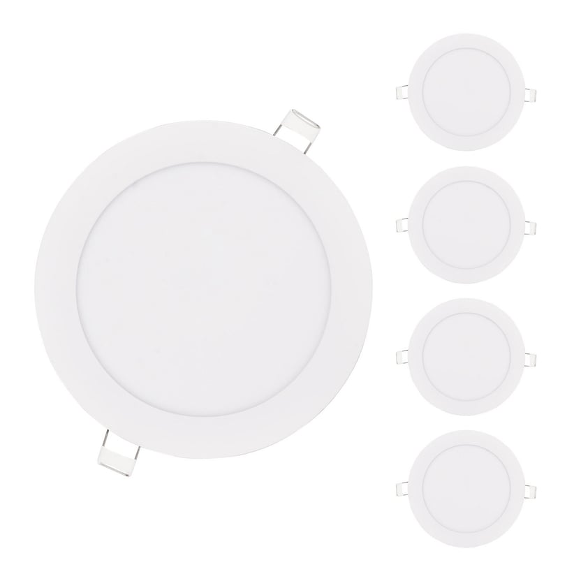 Set x5 Panel Led 18w Incrustar Embutir Redondo Luz Blanca Certifica ...