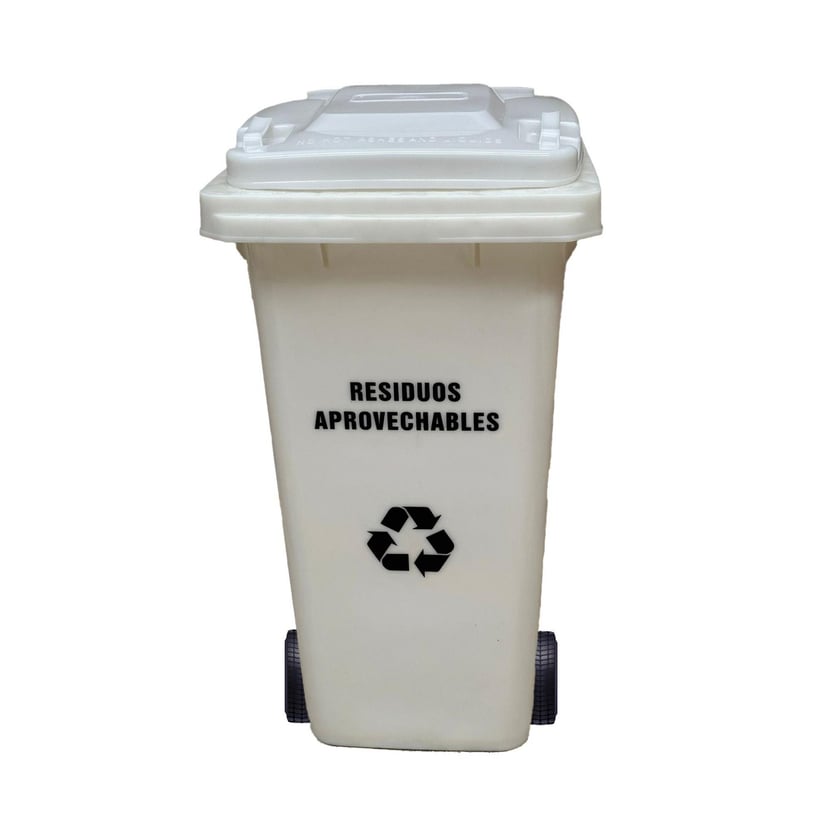 Contenedor de Basura Blanco de 120 Litros - Homecenter.com.co