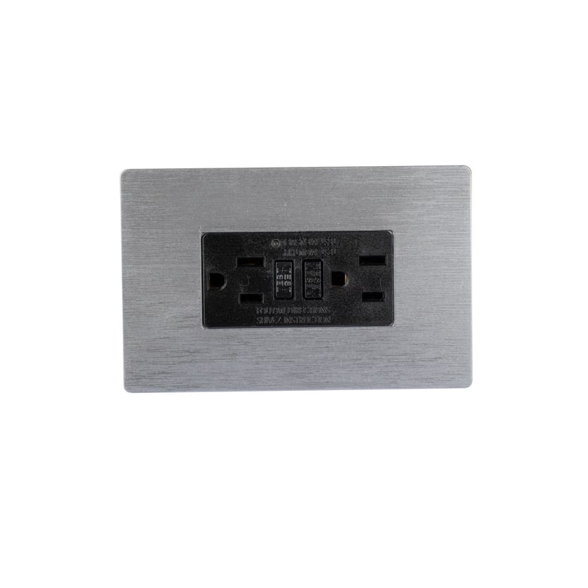 Toma Doble Polo A Tierra Gfci 15Amperios Andromeda Plateada ...