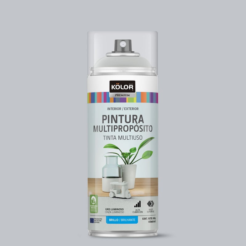 Aerosol Gris Luminoso Brillo 400 ml KOLOR | falabella.com
