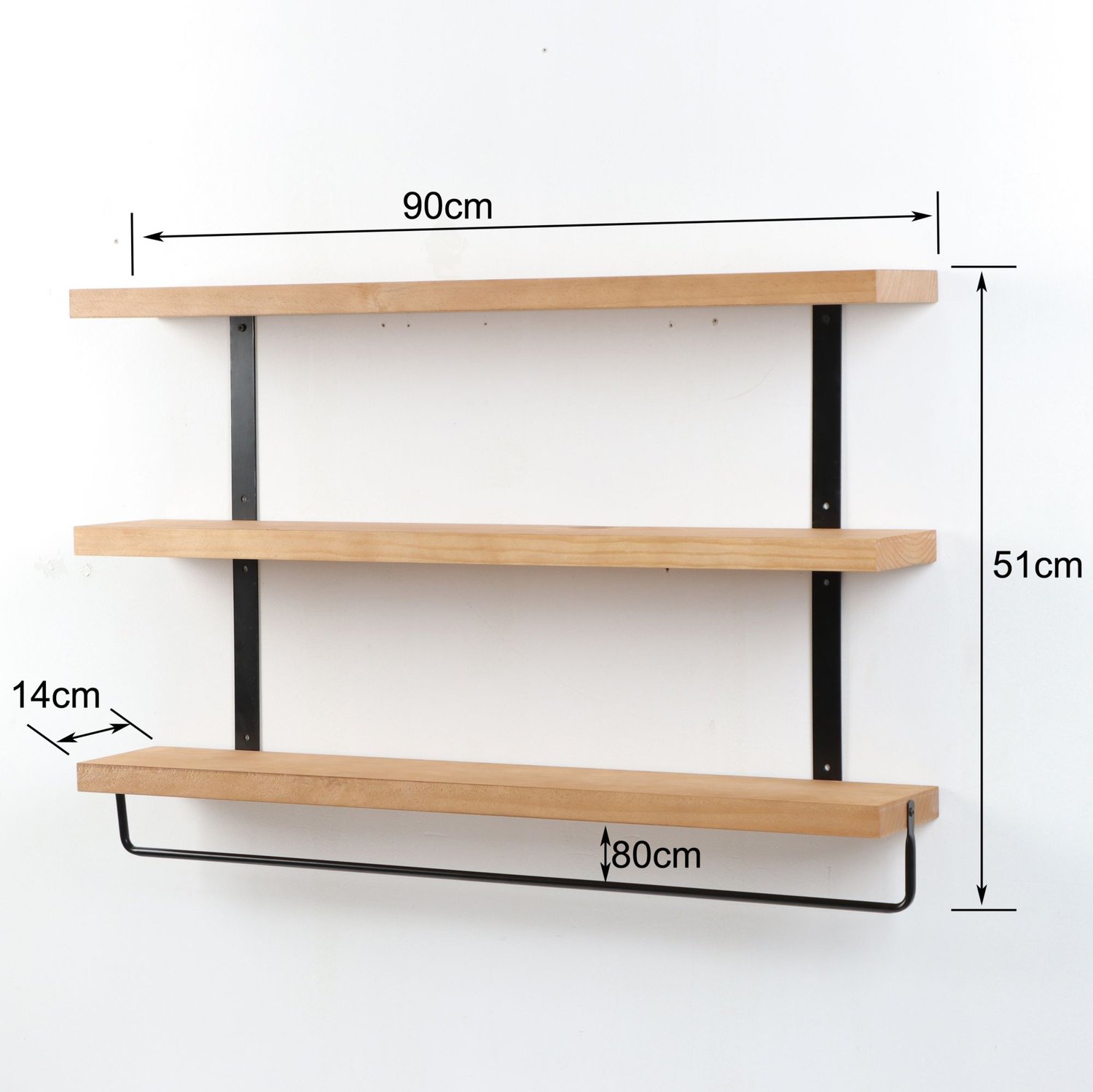 Repisa Pared 3 niveles Madera Tube Metal - Homecenter.com.co