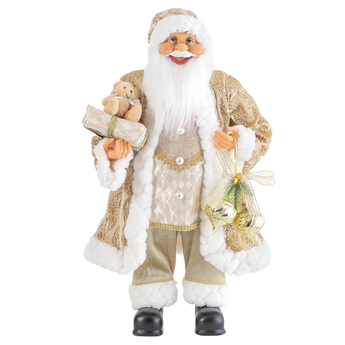 Papá Noel Regalo/Oso 60 cm Dorado Navidad - Homecenter.com.co