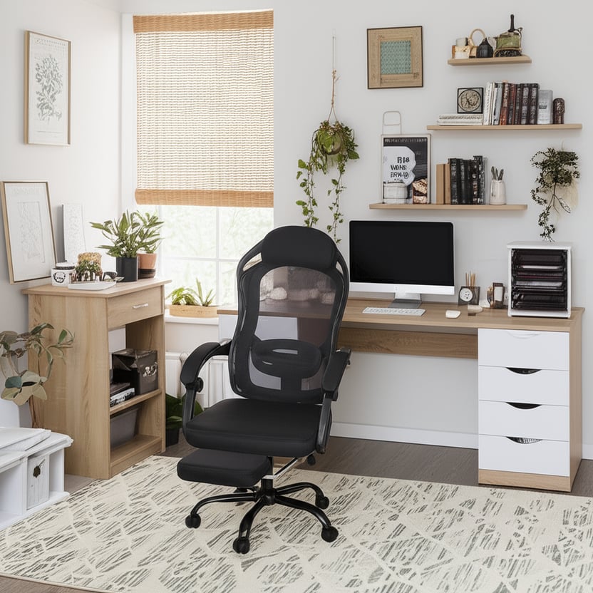 Silla de Escritorio Turín Ergonómica Ejecutiva Giratoria con Reposa ...