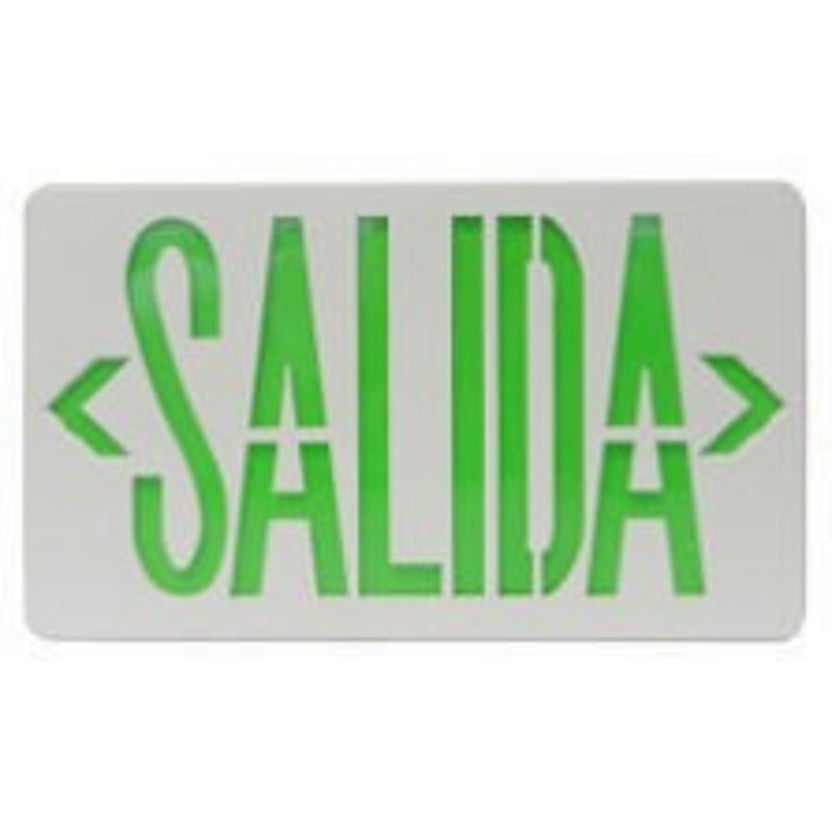 Letrero de emergencia "salida" letras verdes - Sodimac.com.mx