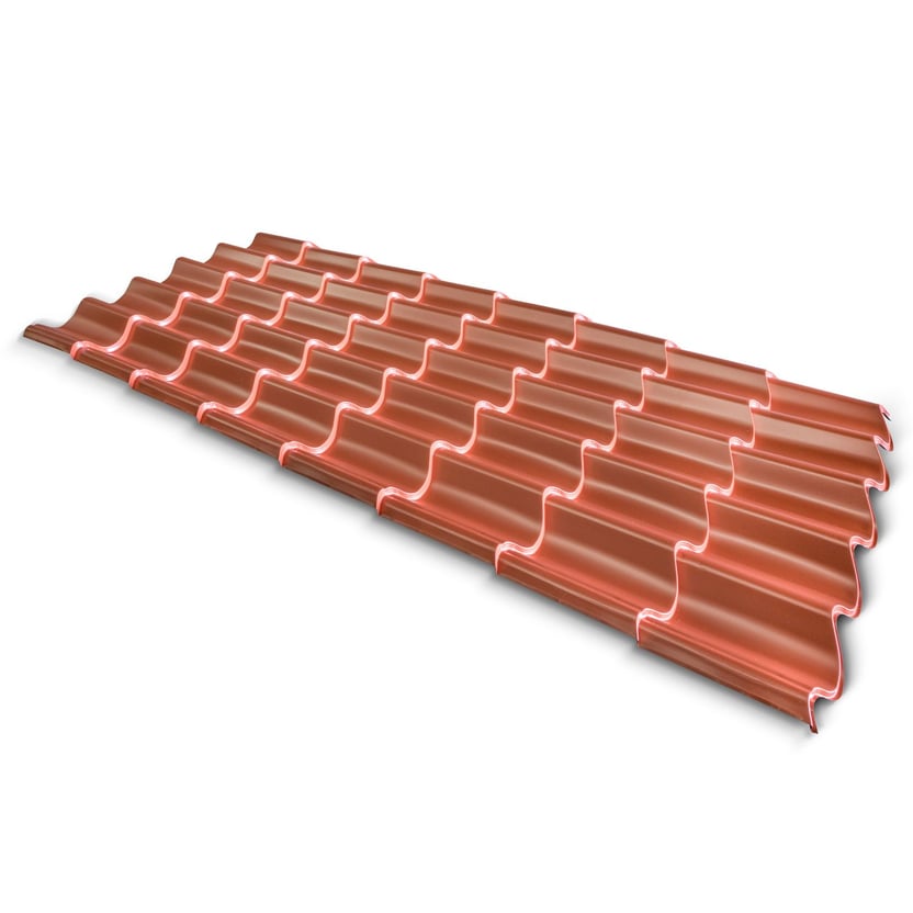 Teja roja 5 crestas Calibre 26 2.44m - Sodimac.com.mx