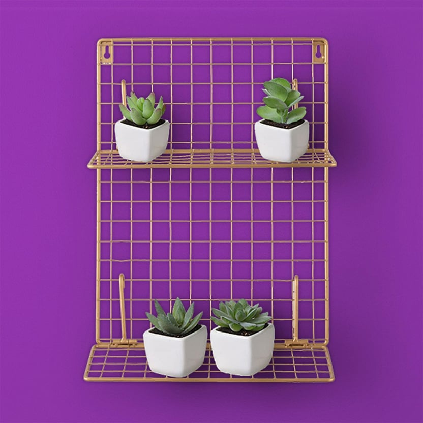 Repisa decorativa rejilla dorado - Sodimac.com.mx