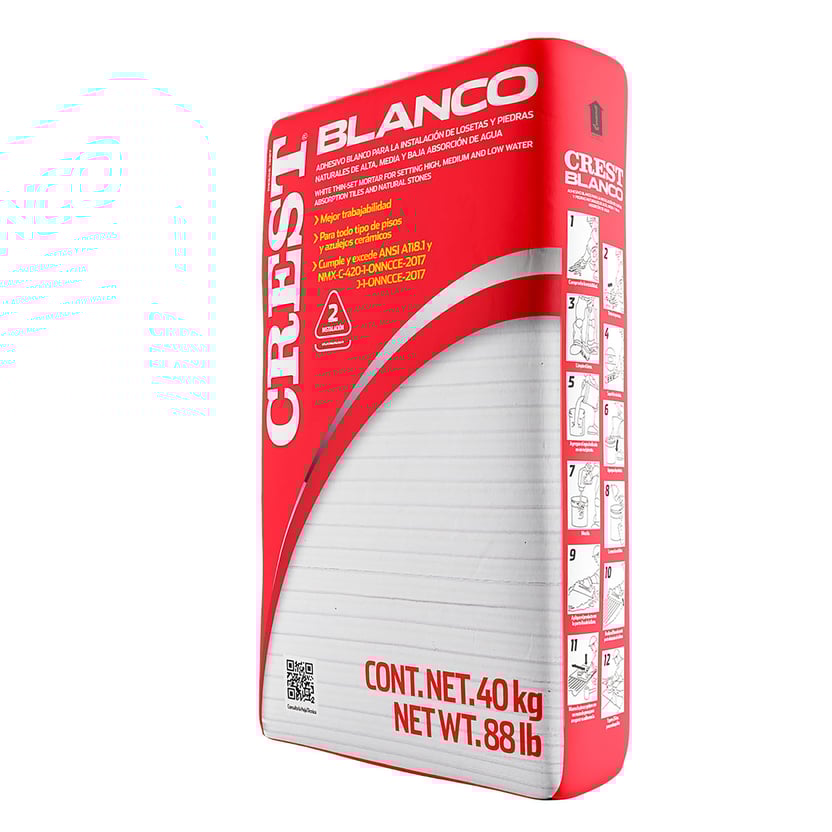Adhesivo Crest Blanco 40 kg - Sodimac.com.mx