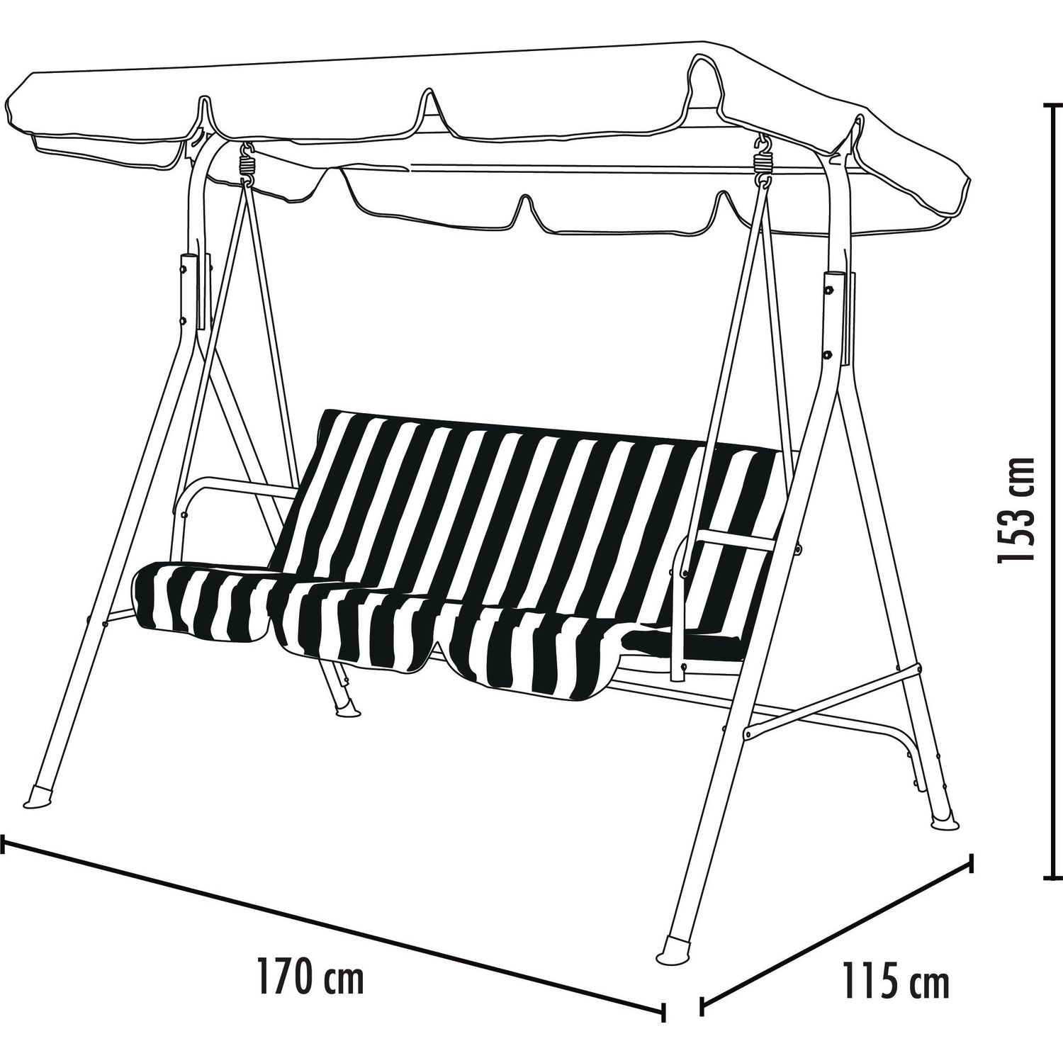 Sillón Columpio 3 personas Rayas Verde - Sodimac.com.mx