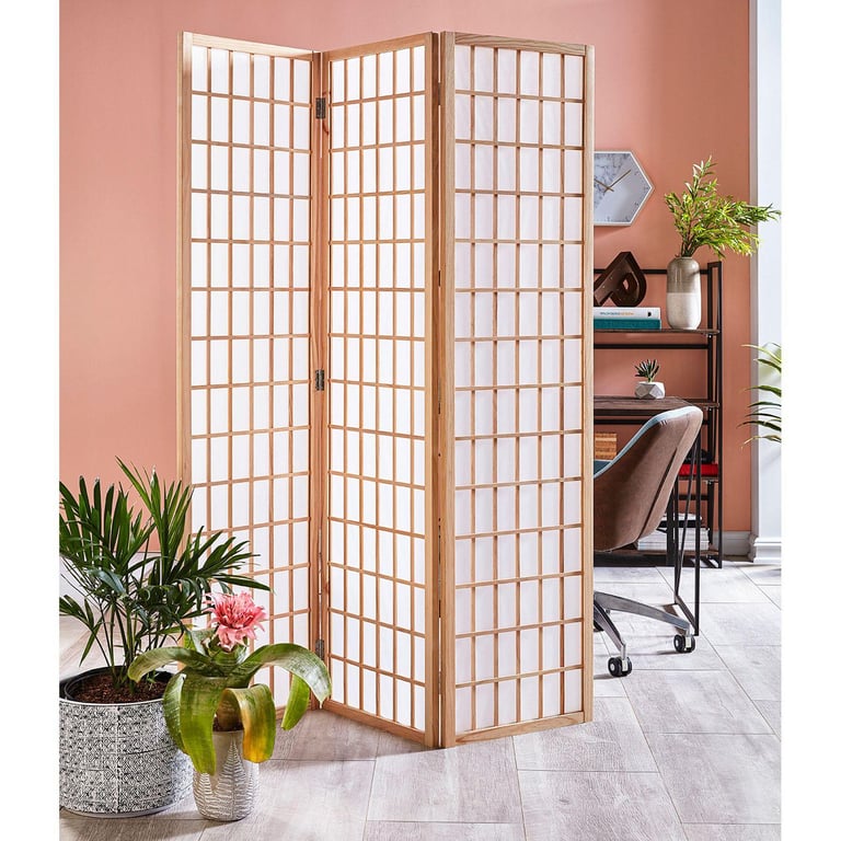 Biombo 3 Paneles Natural | Sodimac Falabella