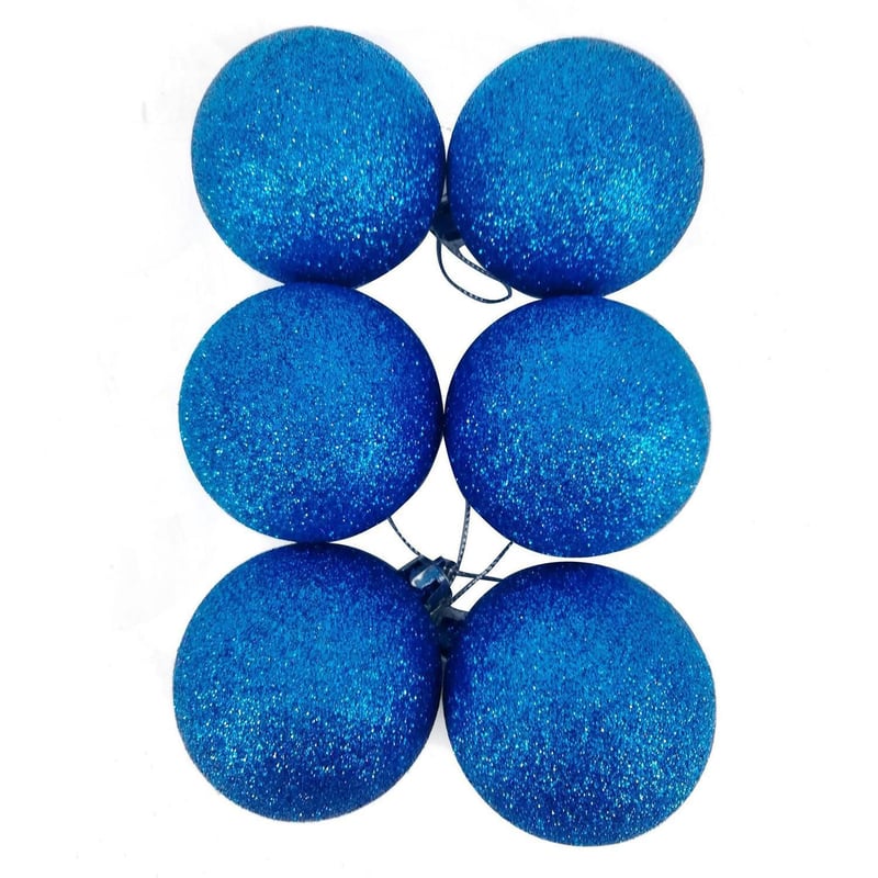 Esferas Escarcha Azul 12 Unidades 6cm | Sodimac Perú