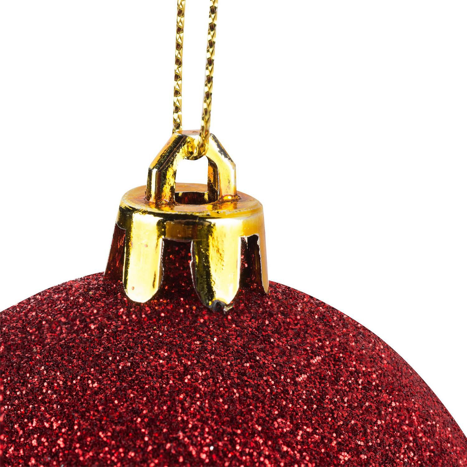 Set 12 Esferas Escarcha Roja Navidad 6cm | Sodimac Perú