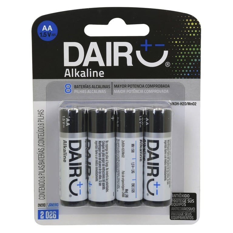 Pack de 8 Pilas Alcalinas Dairu AA 1.5V | Sodimac Falabella