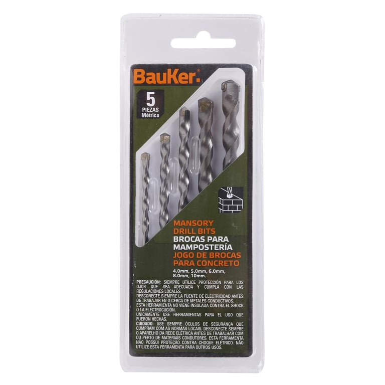 Set de Brocas para Concreto 5 Piezas Bauker | Sodimac Falabella