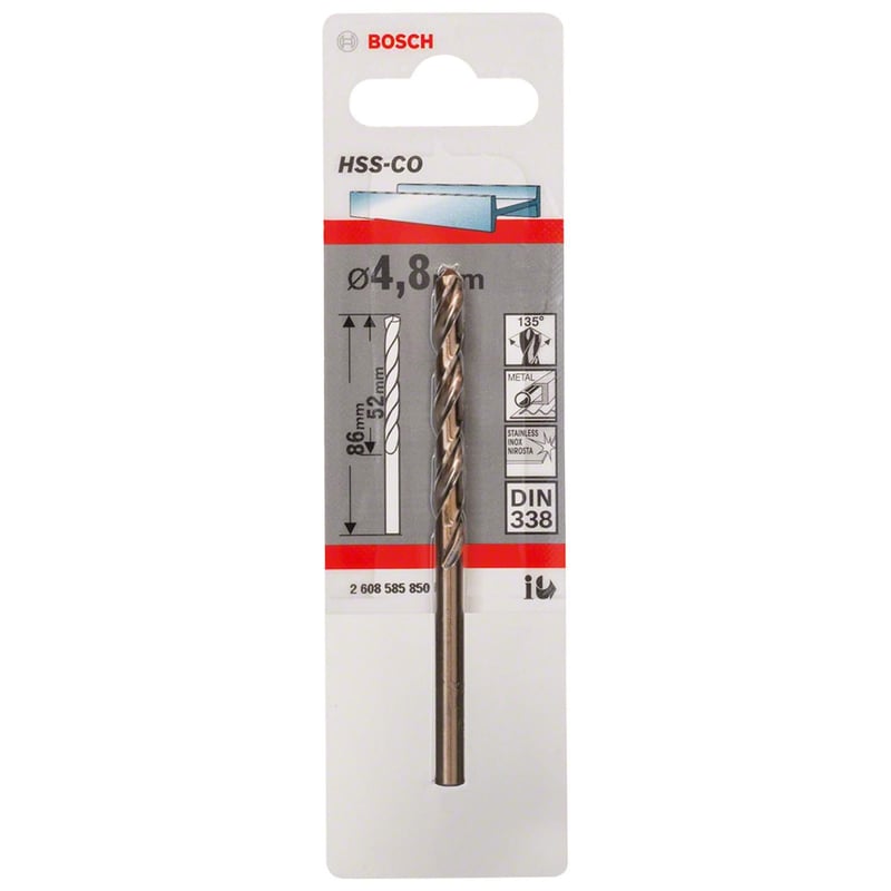 Broca de Cobalto para Metal 4.8x86 mm Bosch | Sodimac Falabella