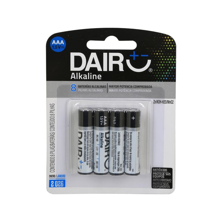 Pack de 8 Pilas Alcalinas Dairu AAA 1.5V | Sodimac Falabella