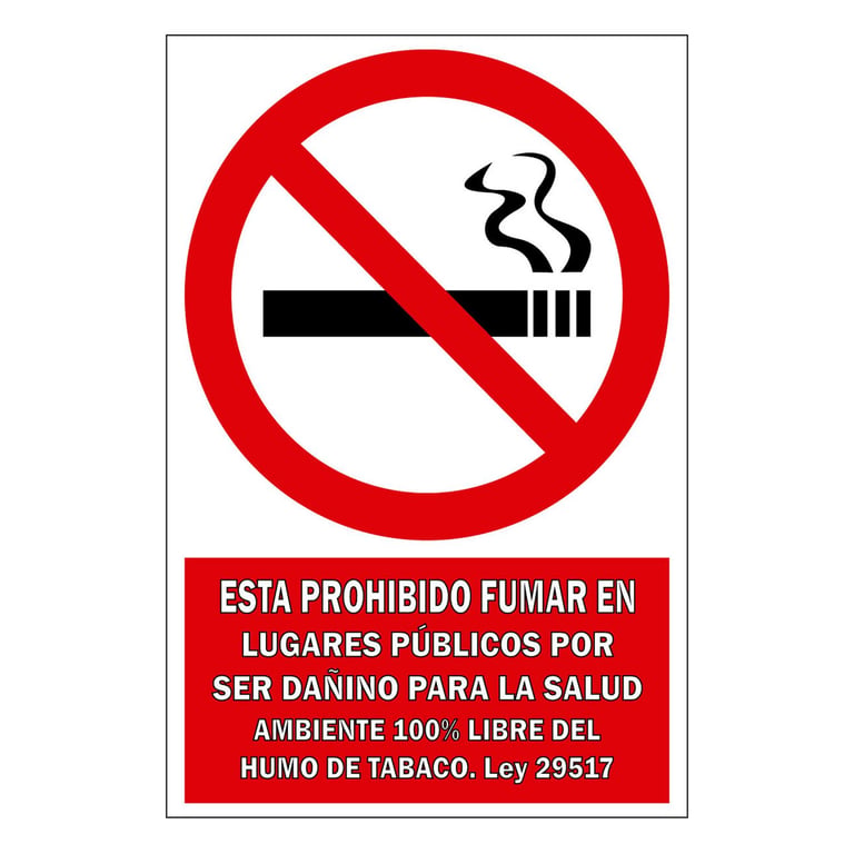 Señal de Prohibido Fumar 20x30 cm. | Sodimac Falabella