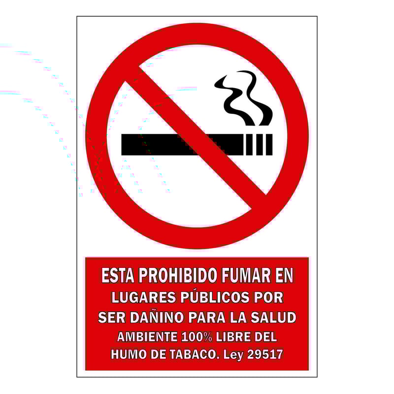 Señal de Prohibido Fumar 20x30 cm. | Sodimac Perú