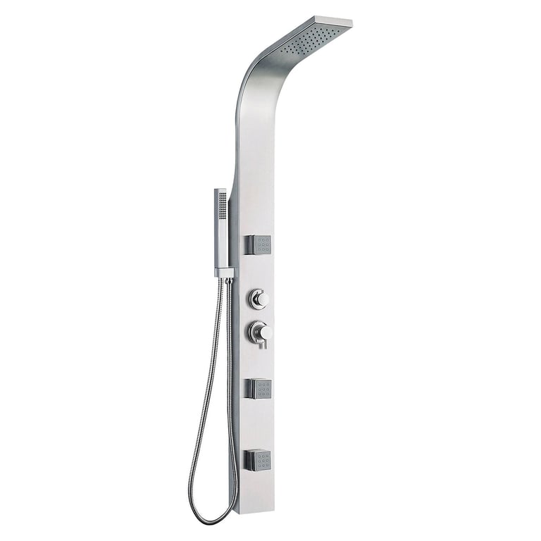 Columna de Ducha Hidromasaje Metal 130x12cm Acero | Sodimac Falabella