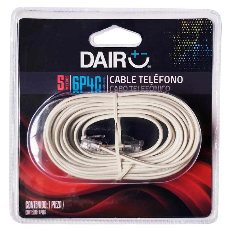 Cable Telefónico Plano 5 m | Sodimac Perú