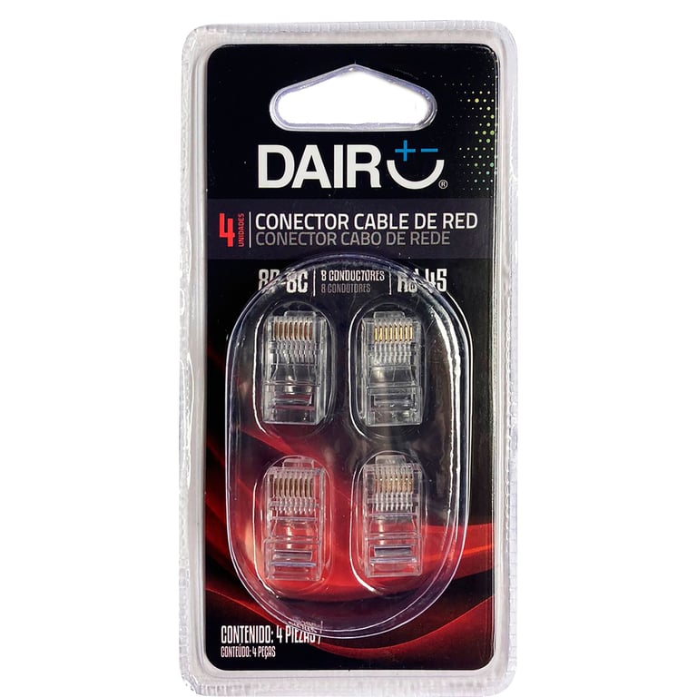 Conectores Cable de Red RJ45 4 Piezas Dairu | Sodimac Falabella