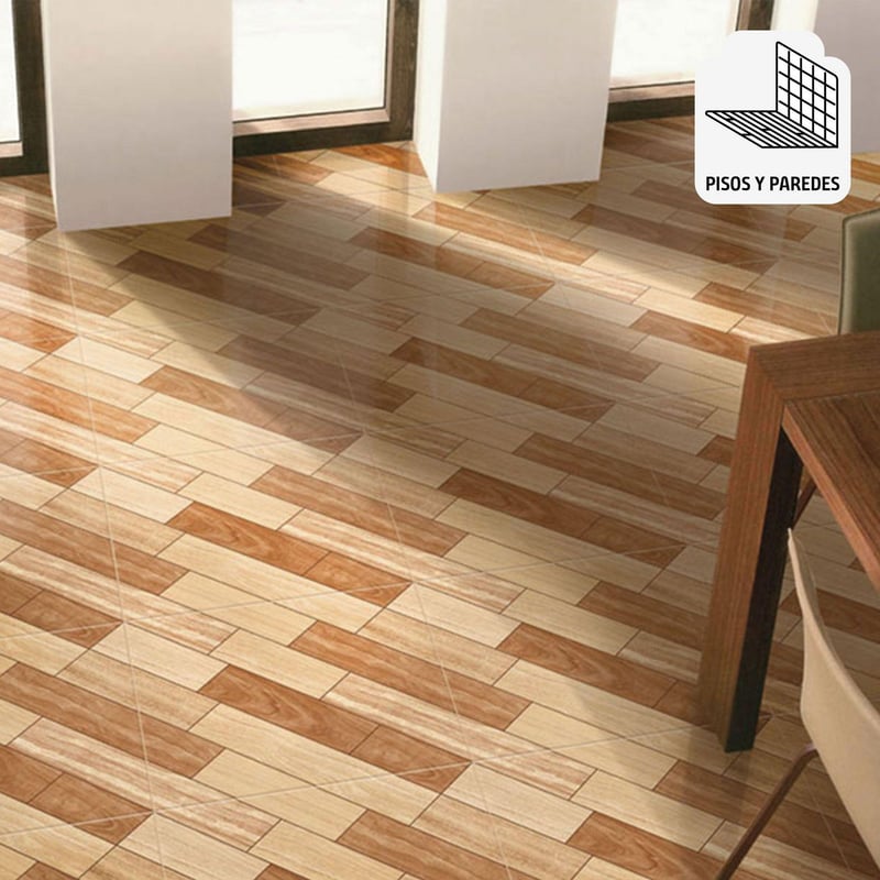Cerámica Madera Clásica Marron Maderado 45x45cm 2.08m2 para piso ...