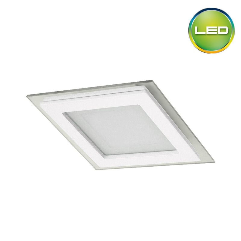 Spot LED 6W 10x10cm Cuadrado Borde de Vidrio Luz Cálida | Sodimac Falabella