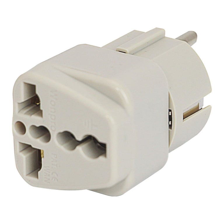 Adaptador universal Wonpro Schuko 10/16A 250V Gris | Sodimac Falabella