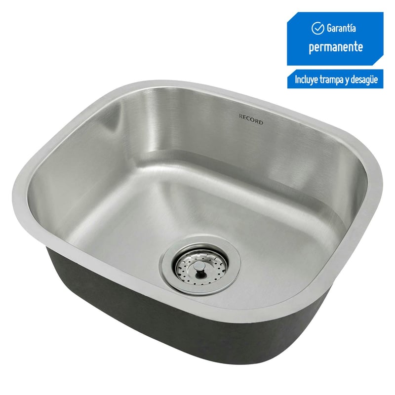Lavadero de Cocina Record Acero Inoxidable 1 Poza Indico 34x40cm ...