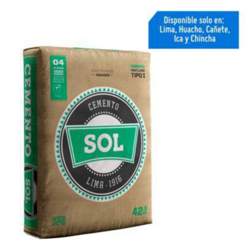 Cemento Sol Portland Tipo I 42.5 kg | Sodimac Falabella