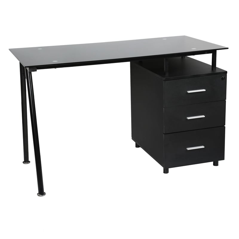 Escritorio de vidrio Trípoli Negro | Sodimac Perú