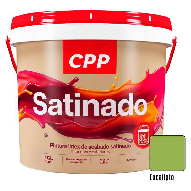 Pintura CPP Látex Satinado Eucalipto 1GL | Sodimac Falabella
