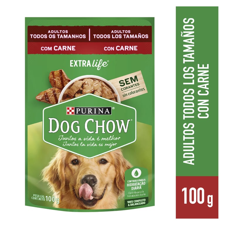 Dog Chow Adultos Alimento Húmedo para Perros 100gr Carne | Sodimac ...