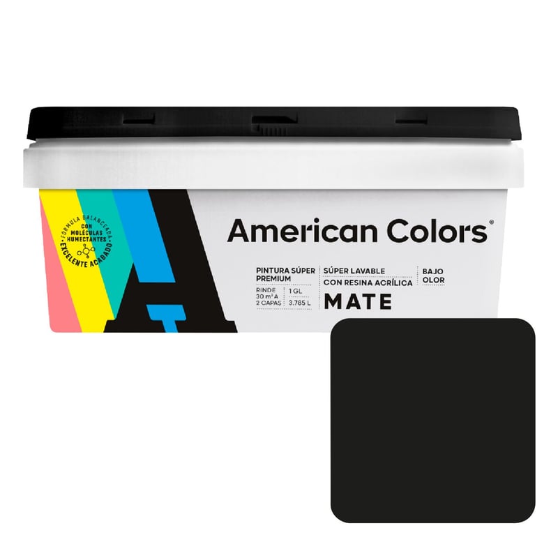 Pintura American Latex Mate Negro 1GL | Sodimac Falabella