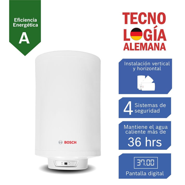 Terma Eléctrica Bosch Premium 80L + Kit de Instalación | Sodimac Falabella