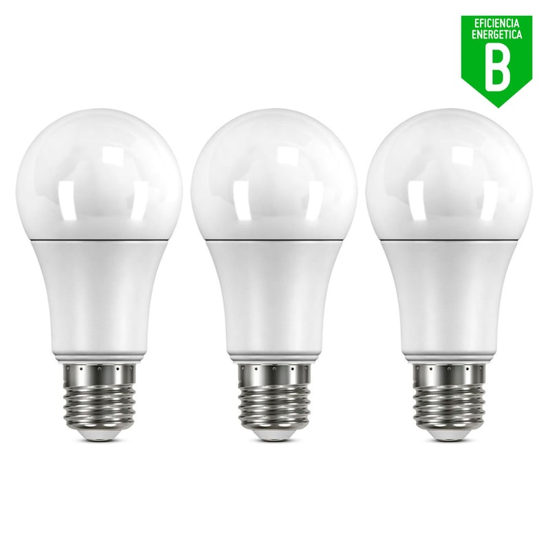 Pack 3 foco Led E27 7.7W luz blanca | Sodimac Falabella