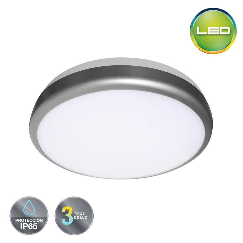 Plafon Led Aro 30W 30cm IP65 Silver Luz Blanca | Sodimac Perú