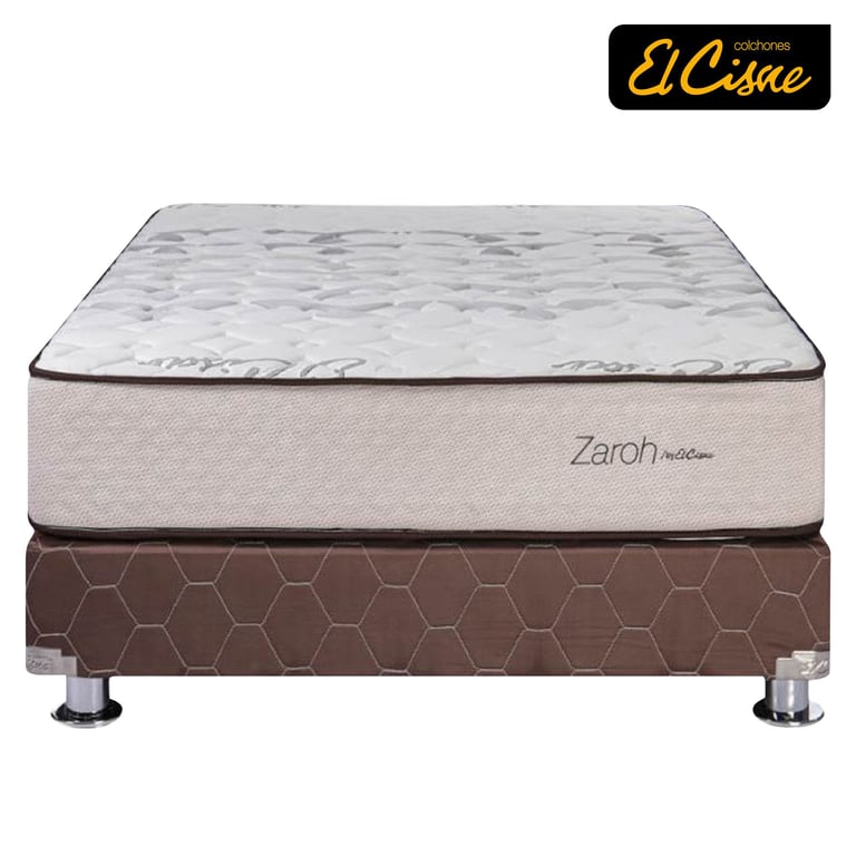 Cama Americana El Cisne Zaroh 1.5 Plazas + Colchón + Almohada ...