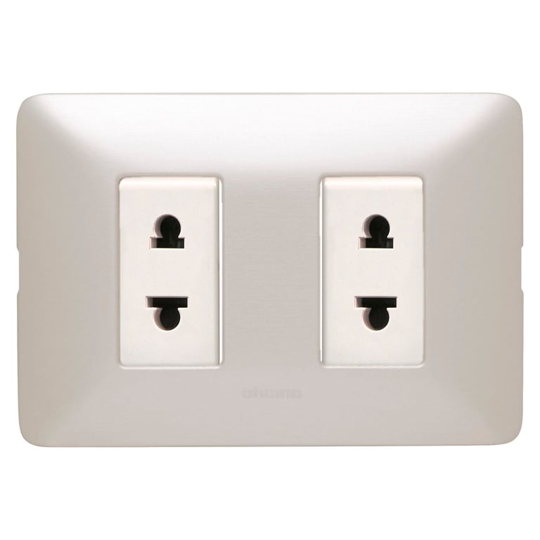 Tomacorriente Doble Matix Gris Aluminio | Sodimac Falabella