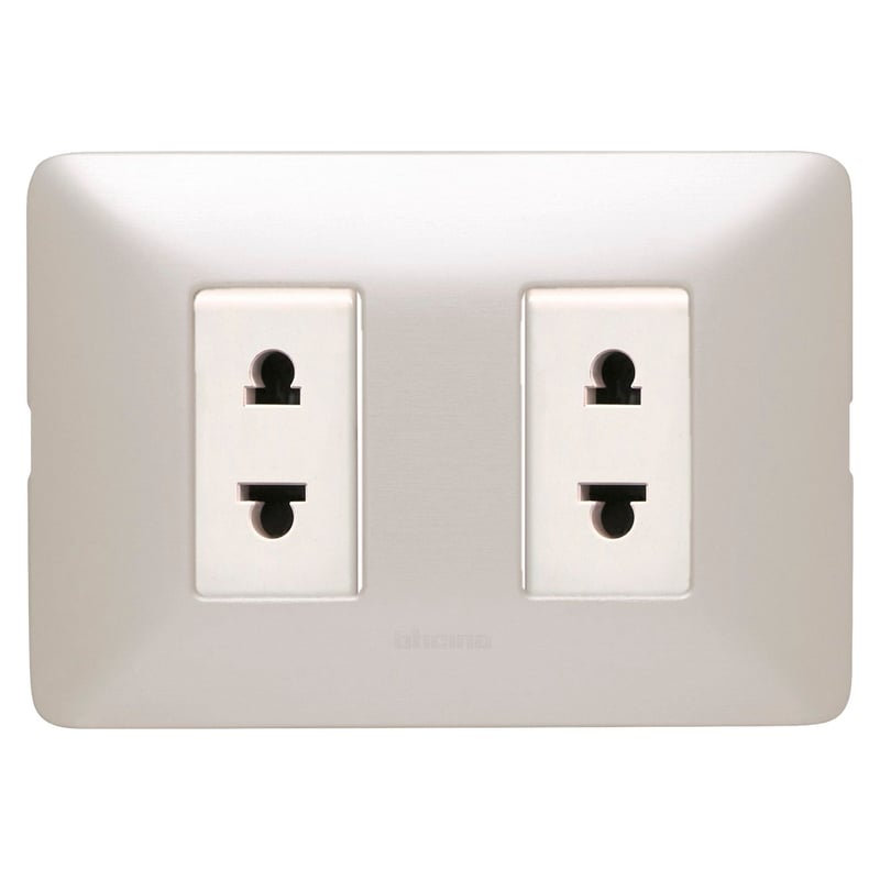 Tomacorriente Doble Matix Gris Aluminio | Sodimac Falabella