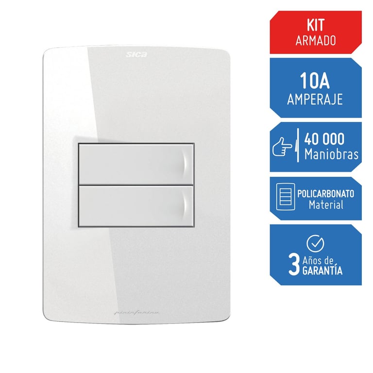 Interruptor Doble Silight Blanco | Sodimac Falabella