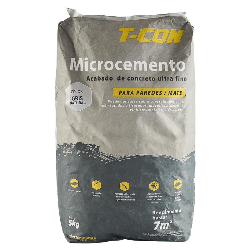 Microcemento Gris Natural 5kg | Sodimac Falabella