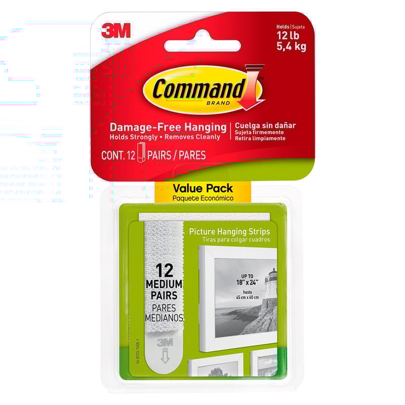Tiras Command 3M para Colgar Cuadros Medianas Blancas x 12 pares ...