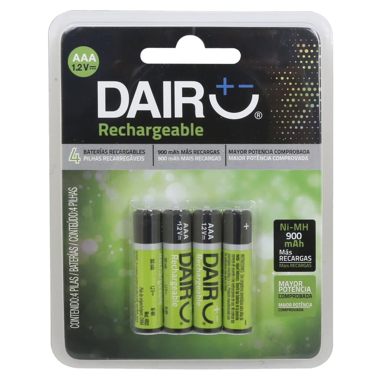 Pack de 4 Pilas Recargables AAA 1.2V | Sodimac Falabella