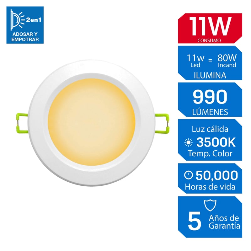 Spot 4 Diseños para Octagonal Luz Cálida 11W | Sodimac Falabella