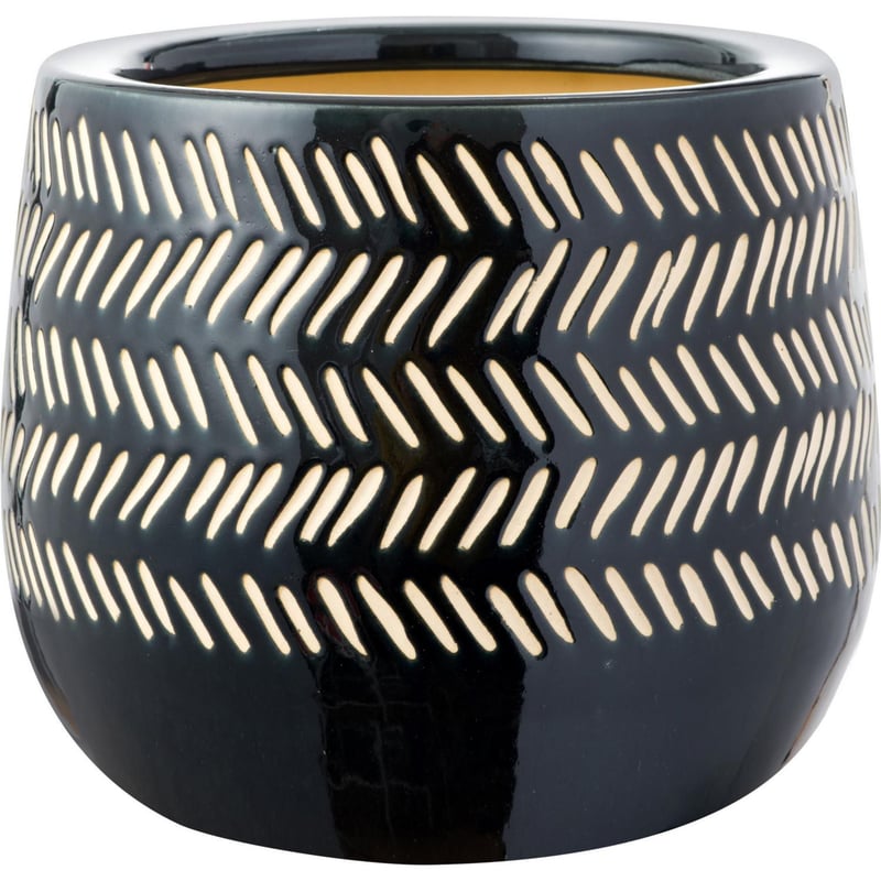 Macetero Himba 23x18cm Blanco/Negro | Sodimac Perú